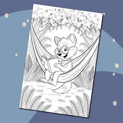 «Лисёнок-книголюб» – расслабляющая раскраска | Раскраски на сайте Инфоурок