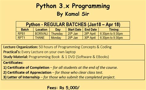 New Python 3 Regular Python Programming By Kamal Sir