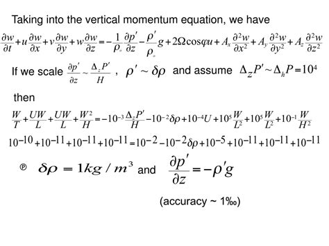 Ppt Basic Dynamics The Equation Of Motion Scale Analysis Boussinesq