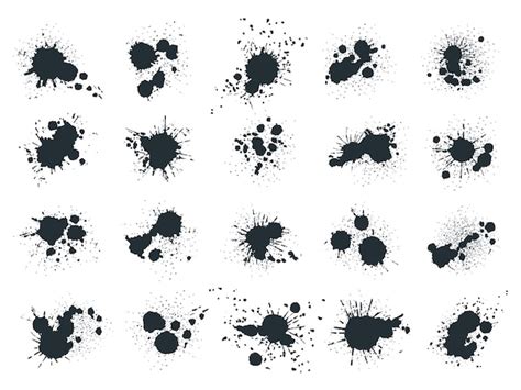 Premium Vector Ink Blob Splashes Black Paint Drops And Spots Abstract Premium Vector Ink Blob Splashes Black Paint Drops And Spots Abstract