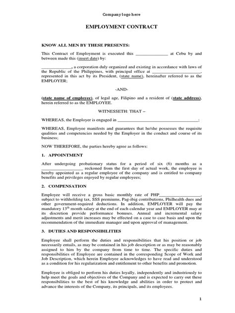 Employee Regularization Contract Pdf Overtime Employment