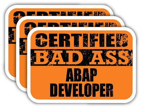 X3 Certiefied Bad Ass Abap Developer Stickers Cool Funny Occupation Job Career T Idea
