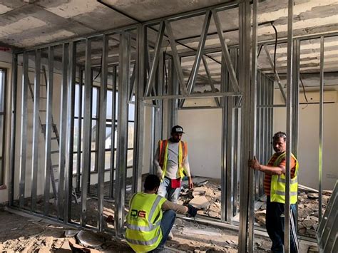 Interior Partition Walls With Lgs Structure Steel Frame Construction Concrete Insulation