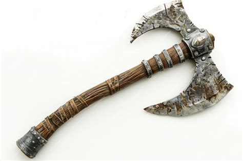 Viking Axe Toy Battle Axe Isolated On White Background For Warrior