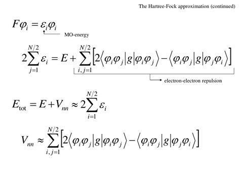 Ppt The Hartree Fock Approximation Powerpoint Presentation Free Download Id2683460