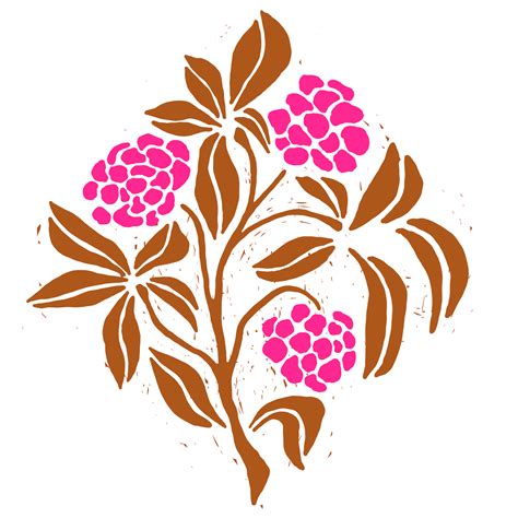 Block Print Style Pattern And Illustration Liz Kohler Brown