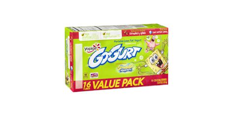 Go Gurt® Portable Low Fat Yogurt Spongebob Squarepants Strawberry Splash Cool Cotton Candy