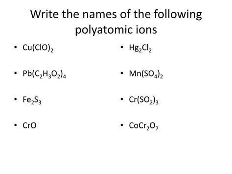 PPT Polyatomic Naming Worksheet PowerPoint Presentation Free Download ID