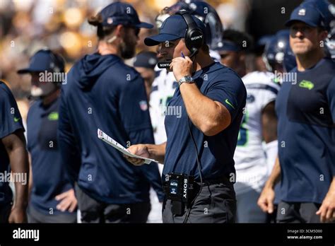 Seattle Seahawks Head Coach Mike Macdonald Looks On During An Nfl