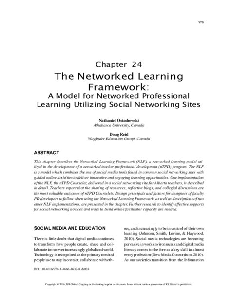 Pdf The Networked Learning Framework