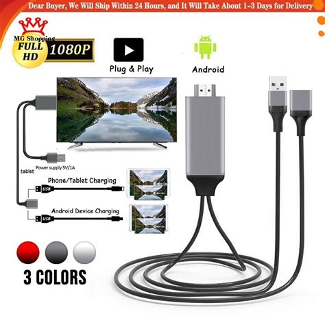 Hdmi Cable Phone To Tv Androidphonetype C 3 In 1 For Mobile Phoneprojectortvmonitor