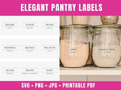 Elegant Pantry Labels Template With 100 Pantry Labels Svg Printable