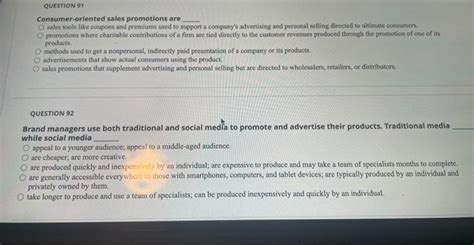 Solved Consumer Oriented Sales Promotions Are Sales Tools