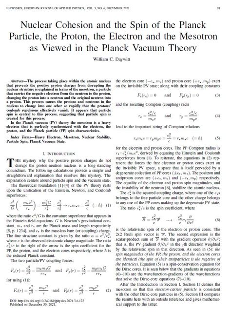 Nuclear Cohesion And The Spin Of The Planck Particle The Proton The