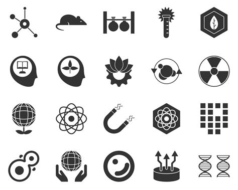 Genome Dna Bioengineering Glyph Icons Set Biotechnology For Health