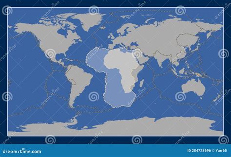 African Tectonic Plate Contour Compact Miller Boundaries Stock Illustration Illustration Of