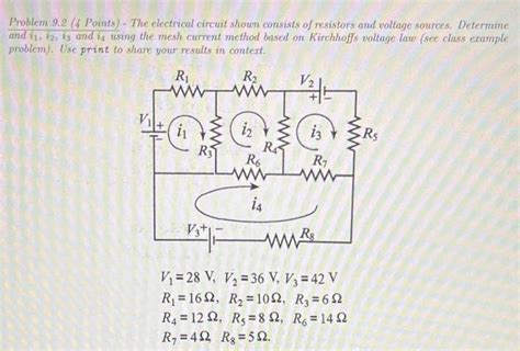 Solved Problem Points The Electrical Circuit Shown Chegg