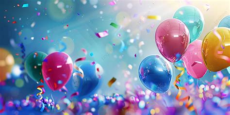 Happy Birthday Images Balloons With Confetti Bright And Cheerful