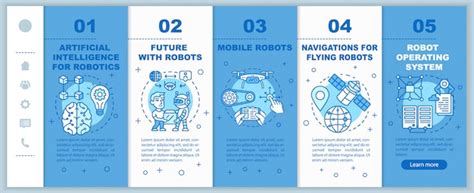 premium vector robotics courses onboarding mobile web pages template