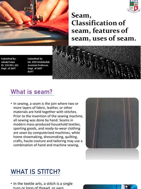Seam Classification Of Seam Features Of Seam Uses Of Seam Pdf