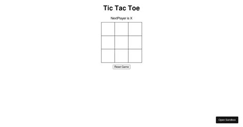 Tic Tac Toe Codesandbox