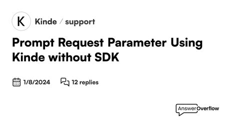Prompt Request Parameter Using Kinde Without Sdk Kinde