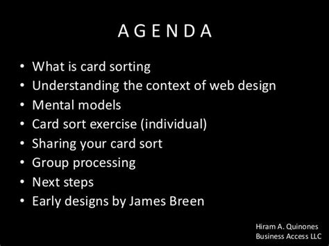 card sorting exercise