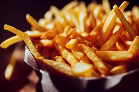 Papas Fritas Doradas Crujientes Foto Premium