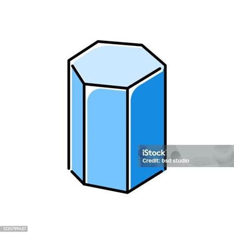 육각 프리즘 색상 아이콘입니다 기하학적 차원 그림입니다 육각형 기반 장식 요소 다각형 구조 추상 모양입니다 간단한 그래픽 인쇄