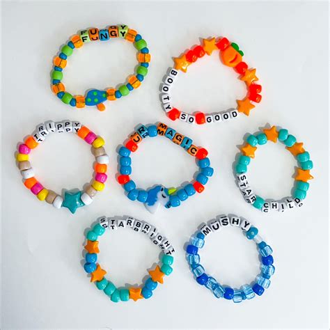 Raver Kandi Bracelet Inspo Mushroom Stars Unicorn Kandi Summer