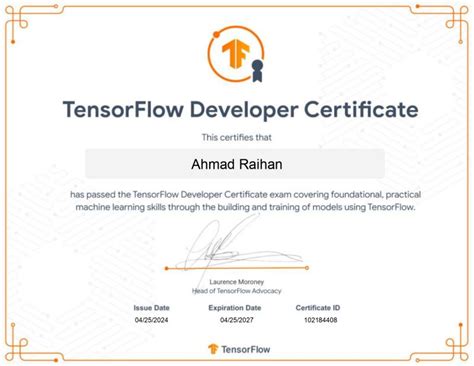 Ahmad Raihan On Linkedin Tensorflowcertification