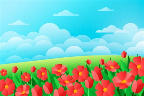Free Vector Gradient Flower Field Background