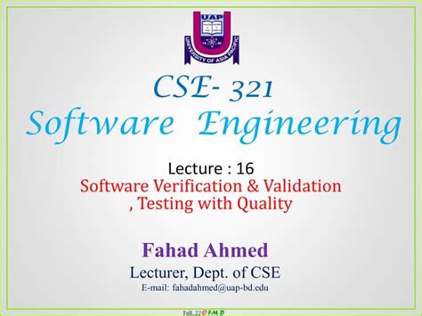 Software Verification And Validation Ppt