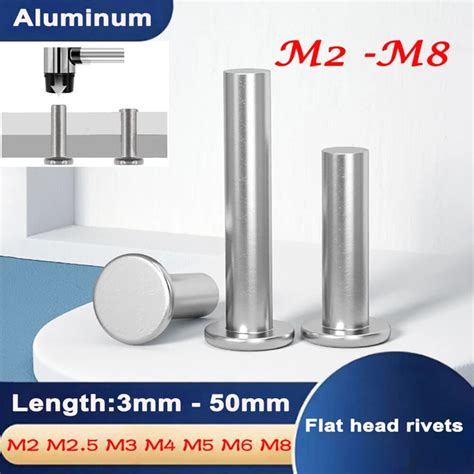 Aluminium Flat Head Solid Rivets Diameter 2mm 3mm 4mm 5mm 6mm 8mm