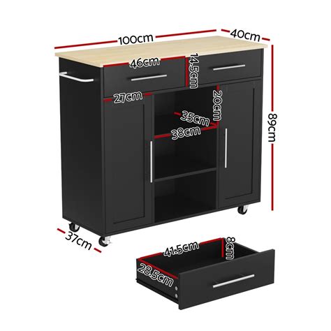 Buy Artiss Kitchen Island Trolley Rolling Serving Cart Storage Drawer