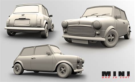 Austin Mini 3d Model And Retouching On Behance