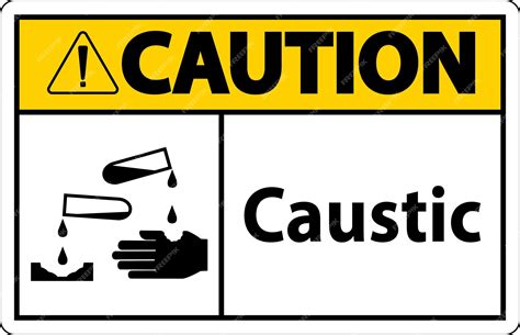 Premium Vector Caution Caustic Symbol Sign On White Background