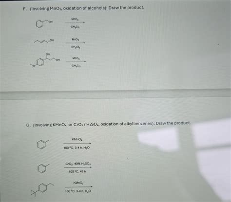 Solved F Involving Mno2 ﻿oxidation Of Alcohols Draw The