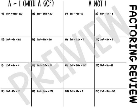 Factoring Practice Review By For The Love Of Algebra Tpt