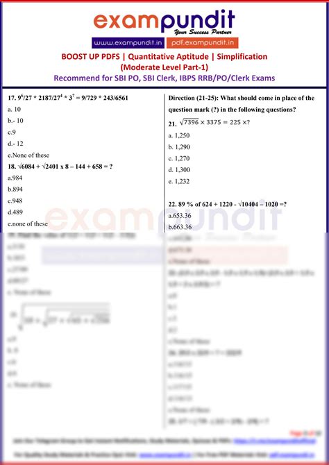 Solution Simplification Questions Moderate Level Part 1 Boost Up Pdfs