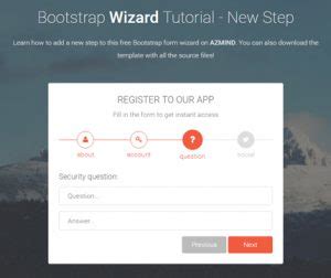 Bootstrap Wizard Tutorial How To Add A New Step AZMIND