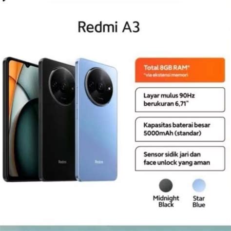 Jual Xiaomi Redmi A3 4GB 128GB Garansi Resmi 1 Tahun SEGEL ORIGINAL NO REPACK Shopee Indonesia