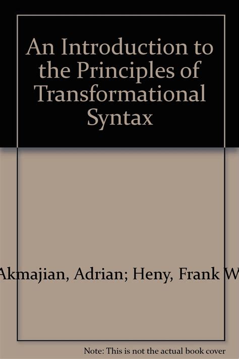 introduction to the principles of transformation syntax by adrian
