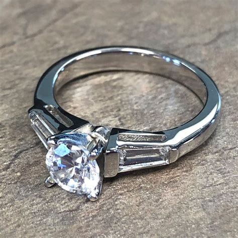 14k White Gold 3 Stone Engagement Ring 2949