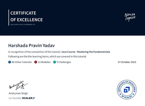 Completed Java Course With 86 Videos 12 Modules And 9 Challenges