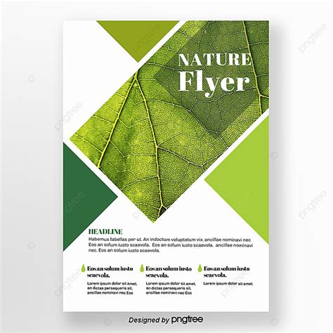 Fresh Geometric Leaf Texture Green Flyer Template For Free Download On