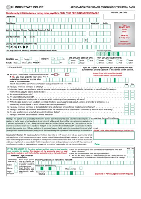 Illinois Foid Application Printable Printable Application