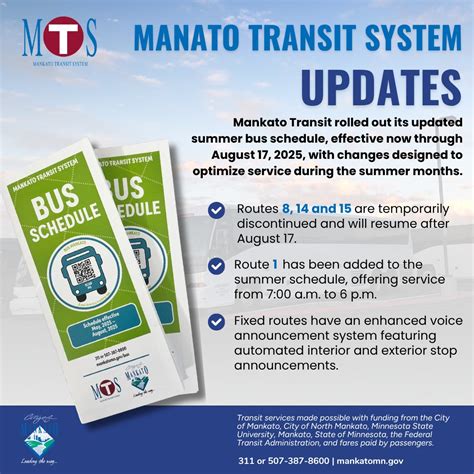 City Our Updated Summer Bus Schedule Is Officially In Effect Through