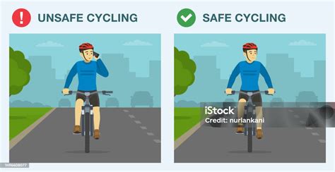 Ilustración De Reglas Y Consejos Para Andar En Bicicleta De Manera