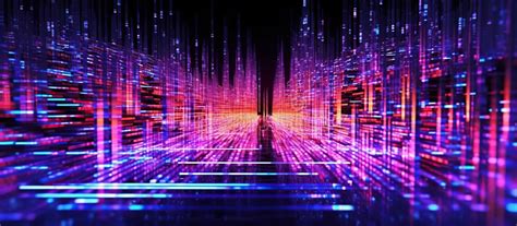 flow data network binary system ai generated image stock illustration